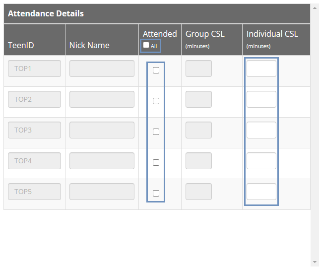 How to Log Attendance